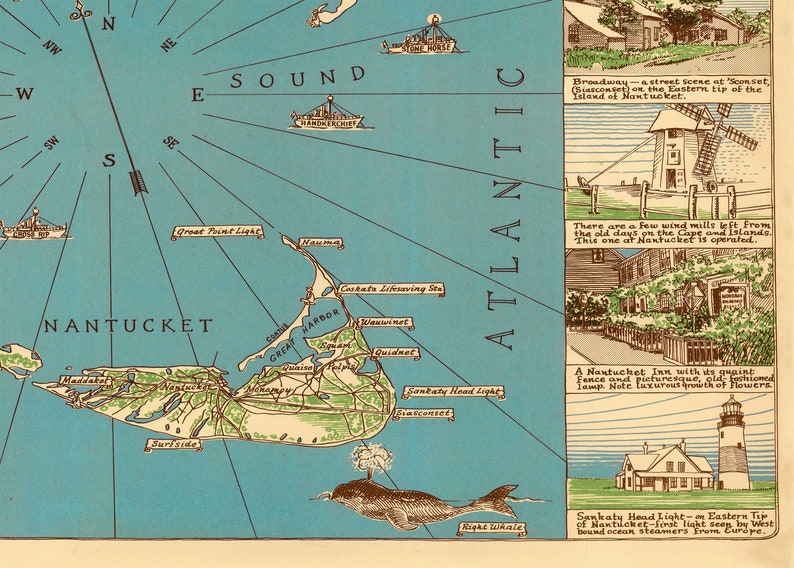 Old Map of Cape Cod 1940 Antique Map of Cape Cod - Etsy