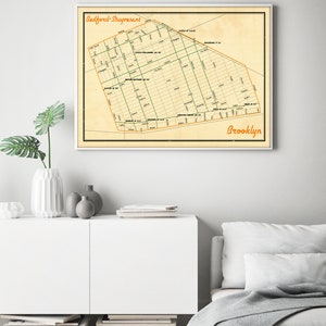 Retro Design Map of Bedford Stuyvesant, Brooklyn, Bed Stuy Map ...