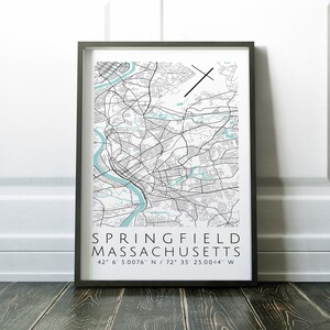 Springfield Map, Any City Map, Springfield Custom Map Print ...