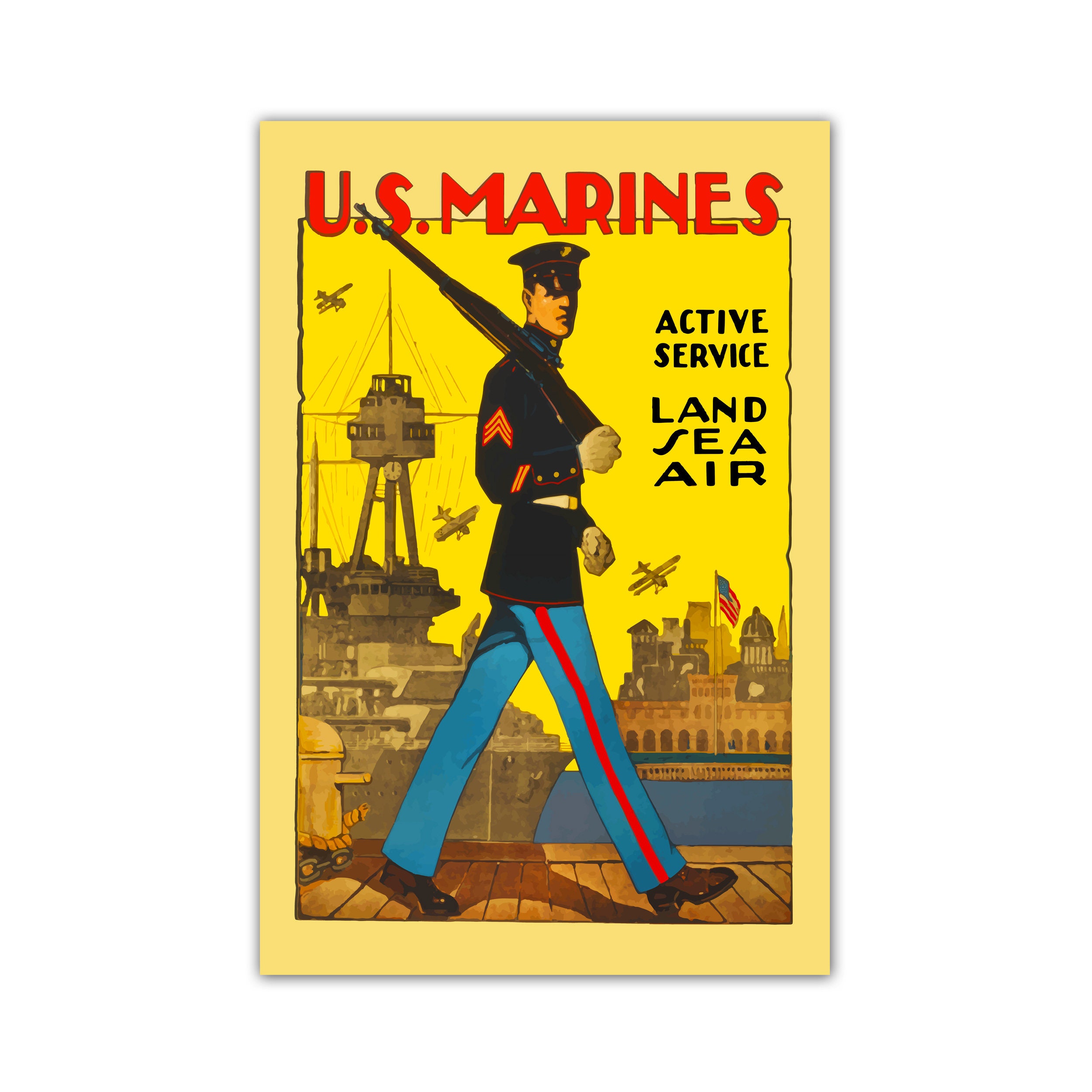Marine Corps Gifts, US Marines, Vintage Military Poster, Retro Military ...