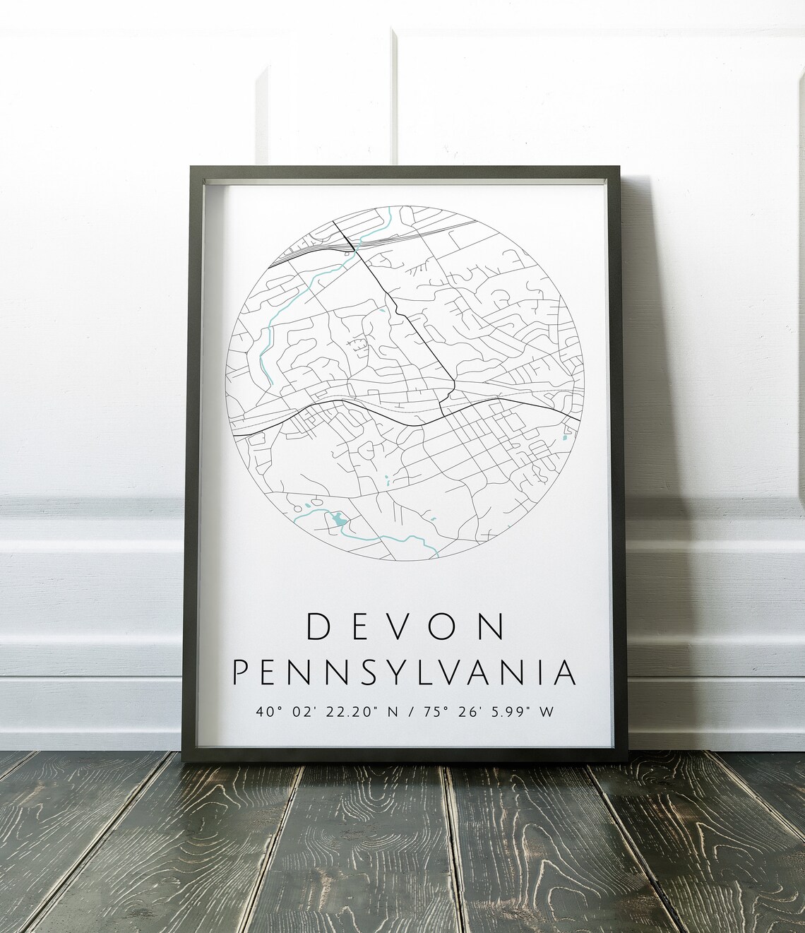 Devon Custom Map Any City Map Devon Pennsylvania Custom Map - Etsy