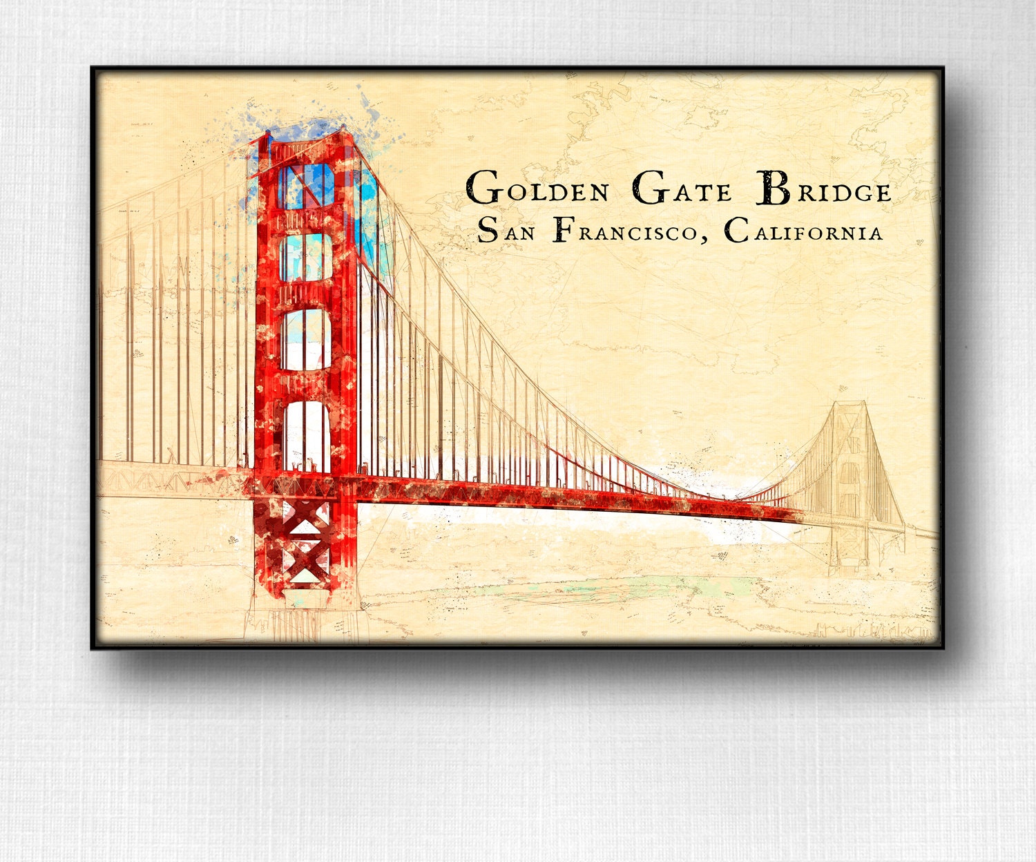 San Francisco Golden Gate Bridge Poster Golden Gate Print San | Etsy