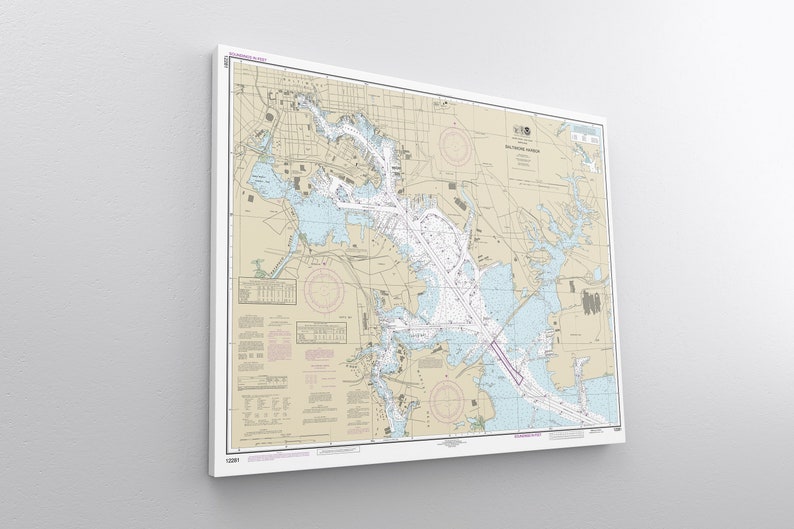 Baltimore Harbor Nautical Chart Map Patapsco River Available - Etsy