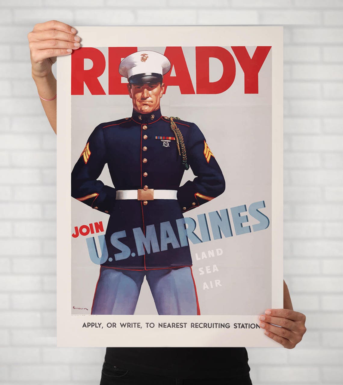 Marine Corps Gifts, US Marines, Vintage Military Poster, Retro Military ...