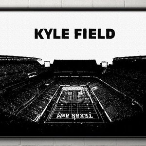 Black and White Kyle Field Poster Texas A&M Aggies Print BW Poster Home ...