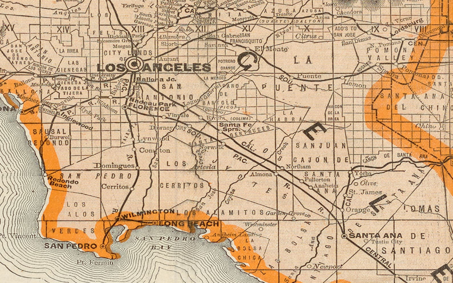 Old Map of Southern California, Vintage Los Angeles Map, 1888 Antique ...