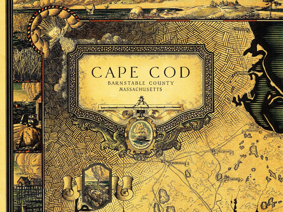 Old Map of Cape Cod 1931 Antique Map of Cape Cod Retro Map - Etsy
