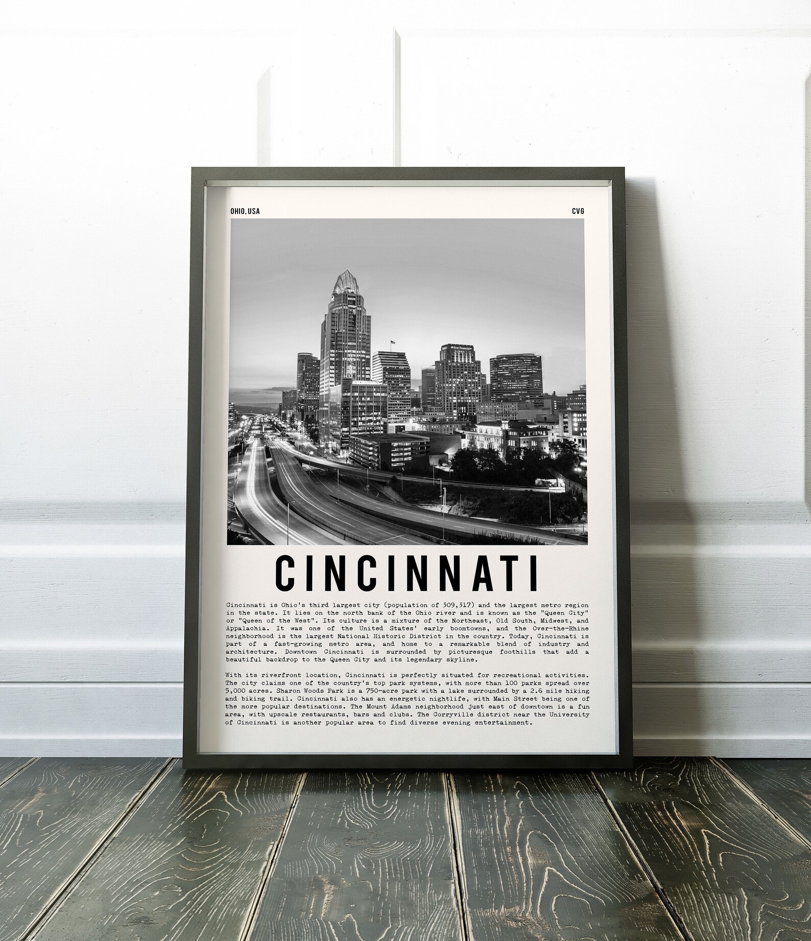 Cincinnati Print Cincinnati Poster Cincinnati Wall Art Home - Etsy