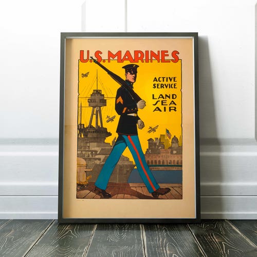 Marine Corps Gifts US Marines Vintage Military Poster Retro - Etsy
