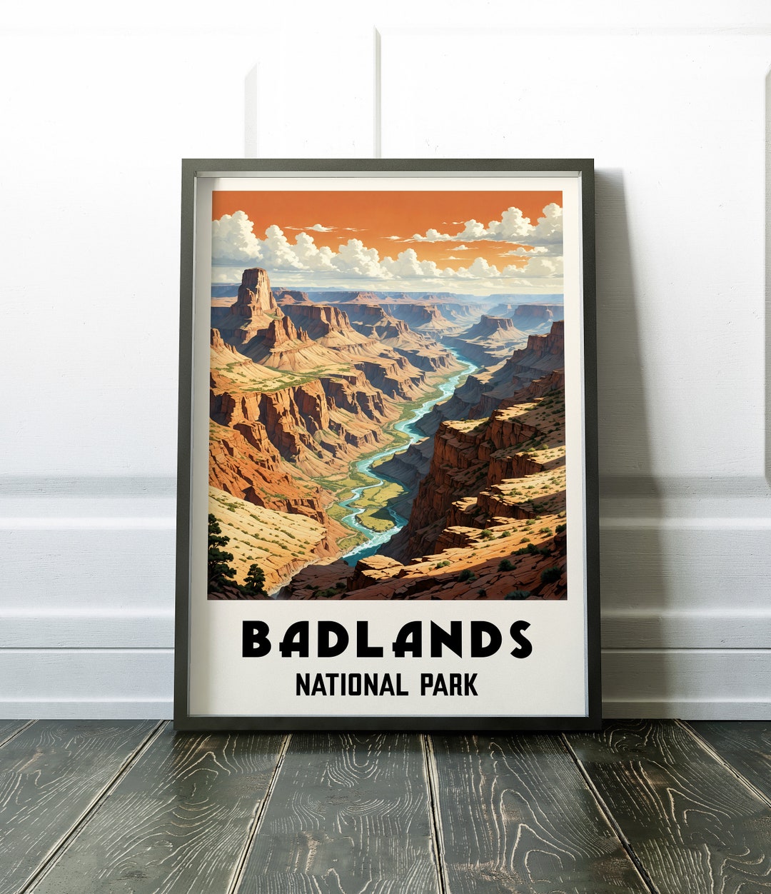 Badlands National Park Poster, Badlands South Dakota Travel Poster ...