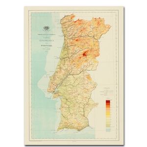 Old Map of Portugal, 1915 Vintage Portugal Map, Antique Map of Portugal ...