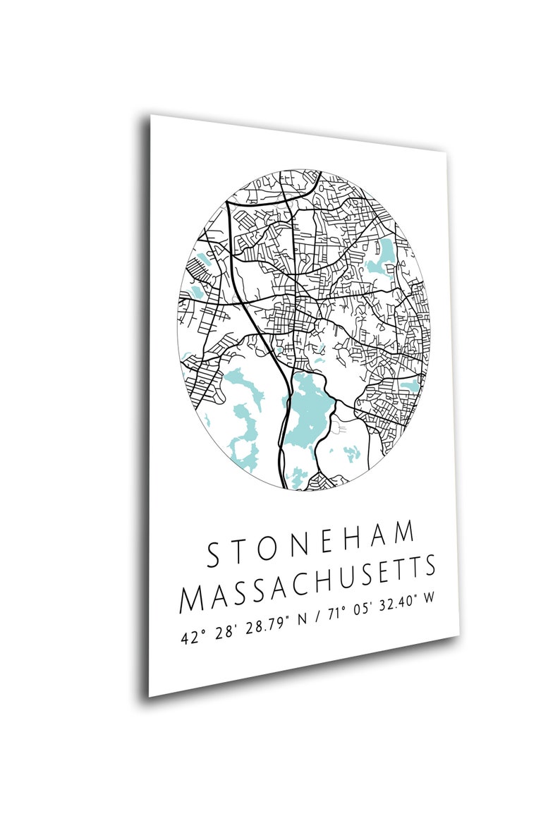 Stoneham, Massachussets Map, Custom Map Print, Personalized Map, Custom ...