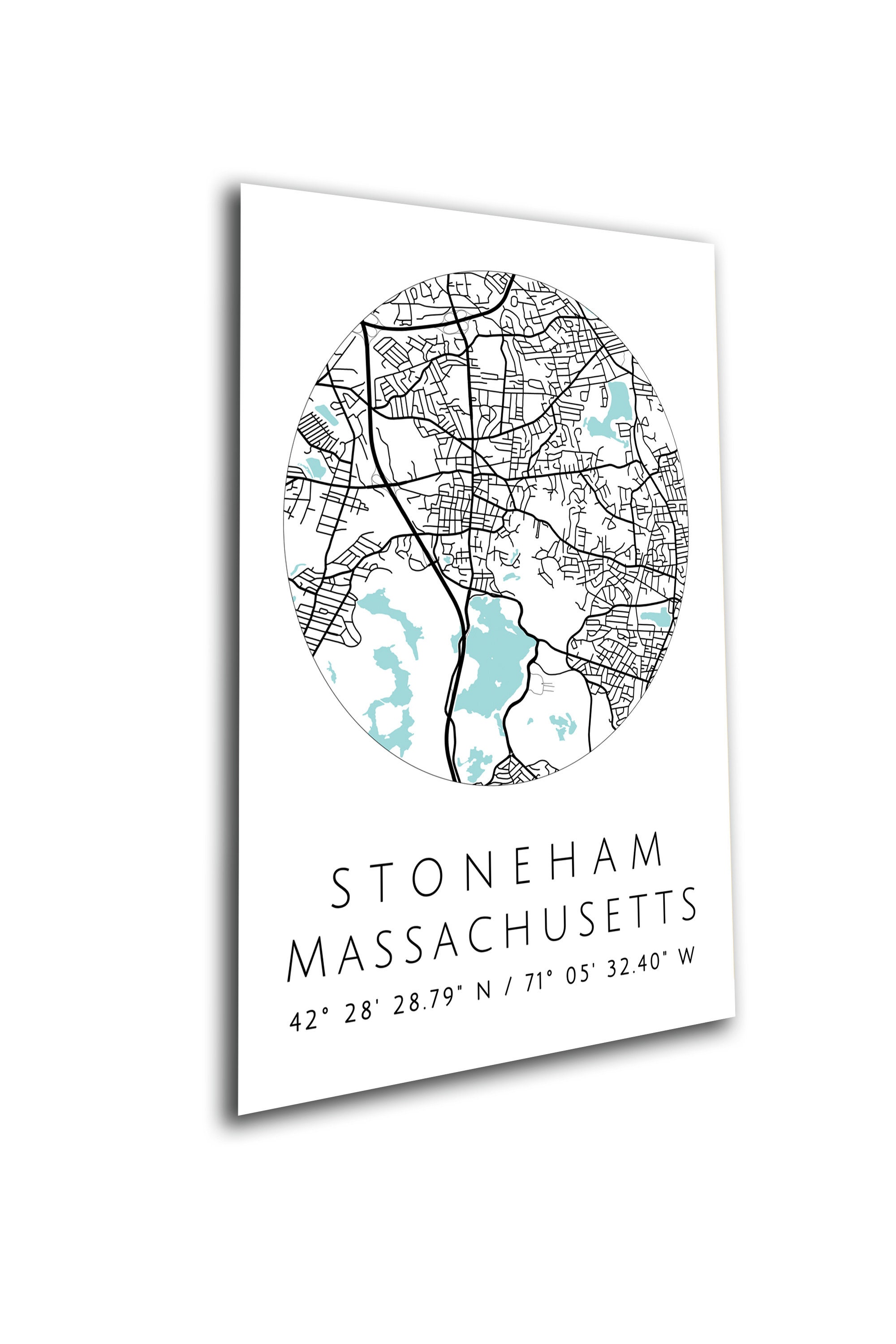 Stoneham, Massachussets Map, Custom Map Print, Personalized Map, Custom ...