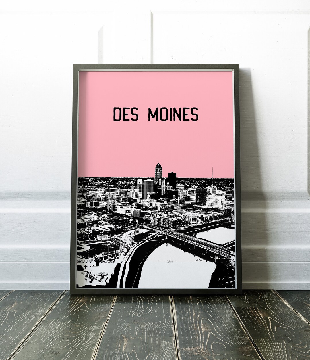 Des Moines, Iowa Skyline Print, Des Moines, Iowa Art Poster, Des Moines ...