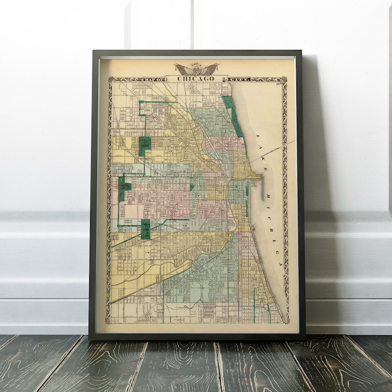Chicago Vintage Map - Etsy