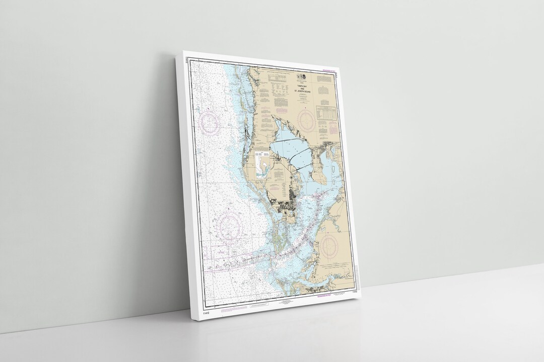 2019 Tampa Bay Nautical Chart Map, Saint Joseph Sound, St. Petersburg ...