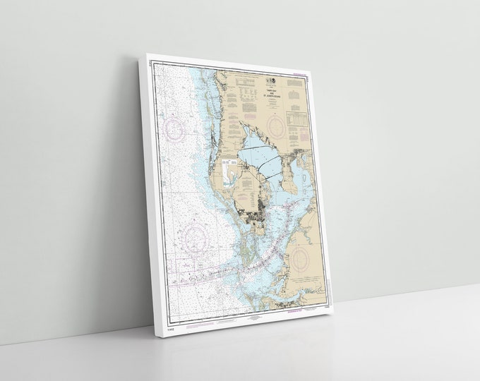 2019 Tampa Bay Nautical Chart Map, Saint Joseph Sound, St. Petersburg ...