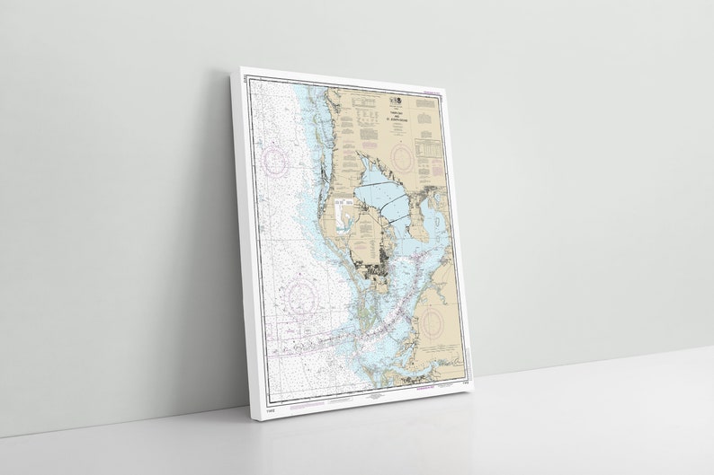 2019 Tampa Bay Nautical Chart Map, Saint Joseph Sound, St. Petersburg ...