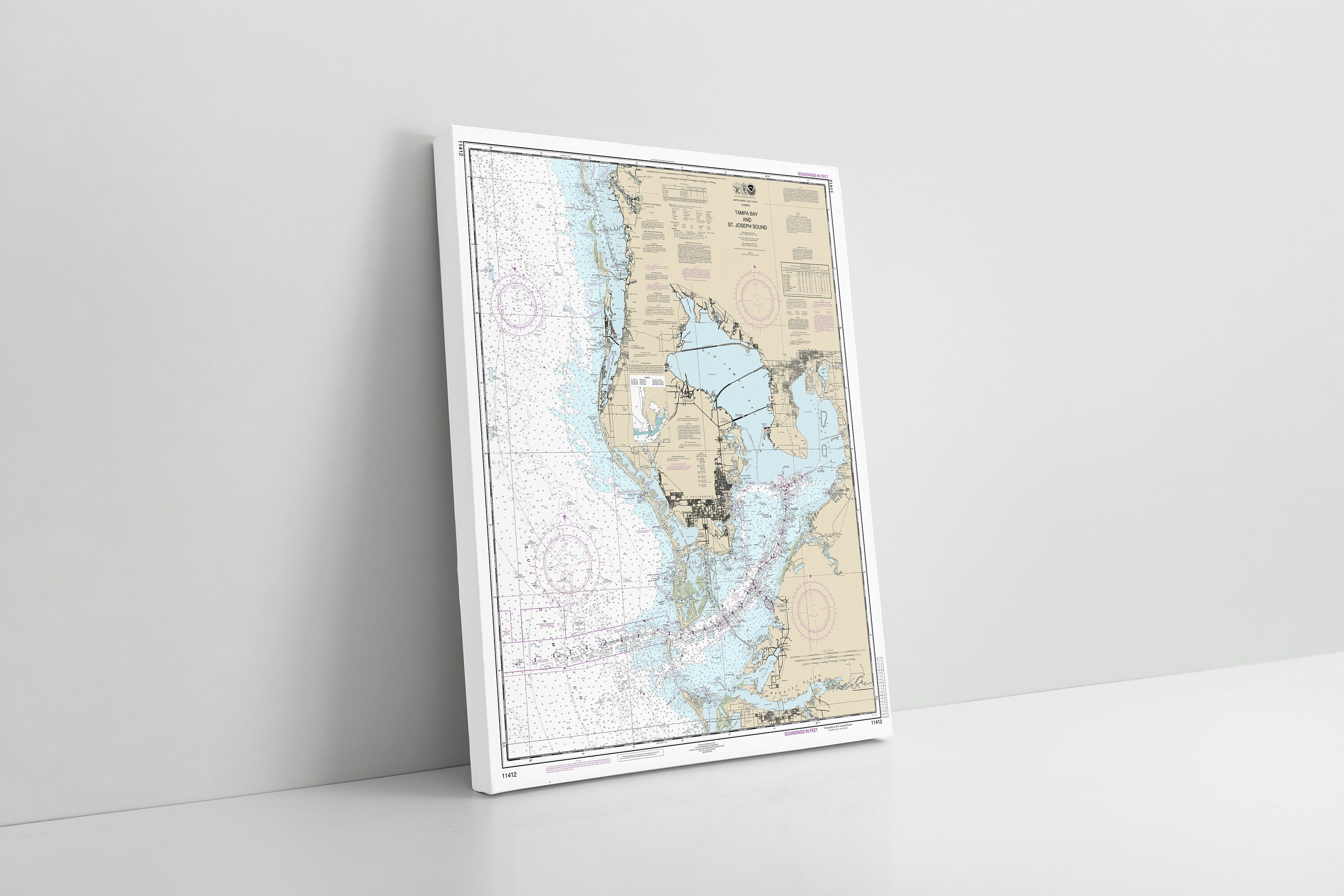 2019 Tampa Bay Nautical Chart Map, Saint Joseph Sound, St. Petersburg ...