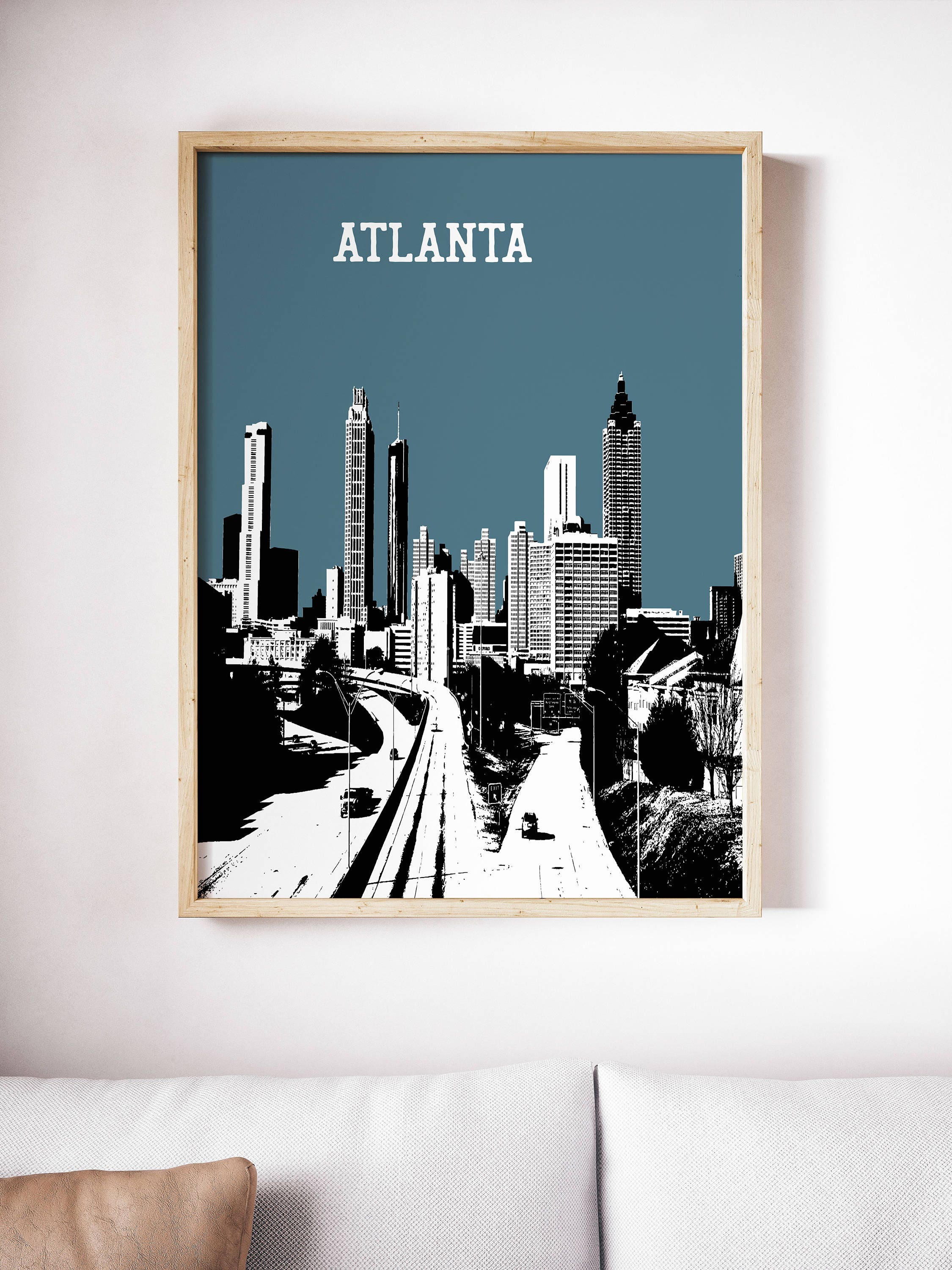 Atlanta Skyline Poster, Atlanta Print Atlanta View Poster Atlanta Print ...