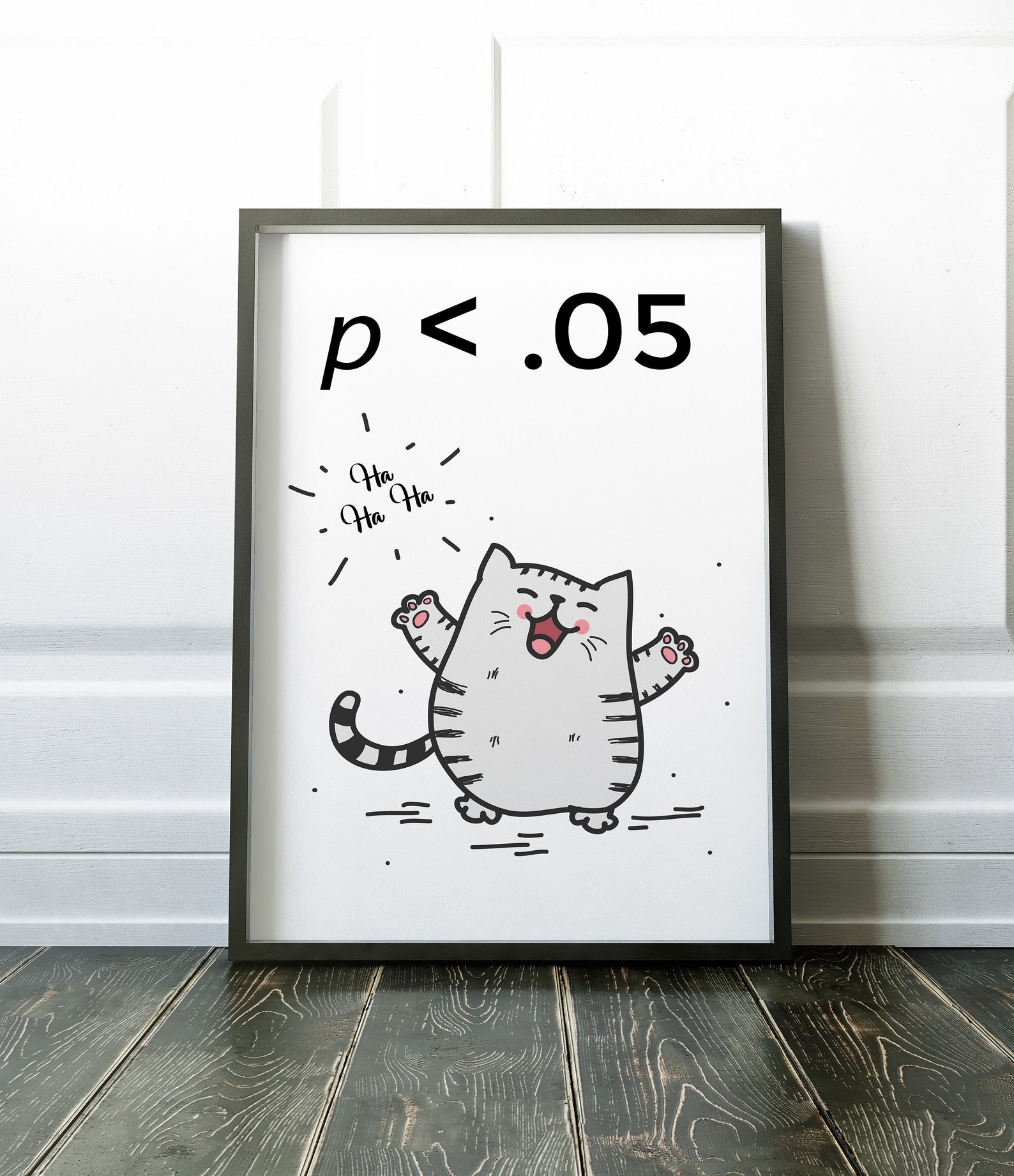 Data Statistics Poster, Funny P Value Researcher Statistician Scientist ...