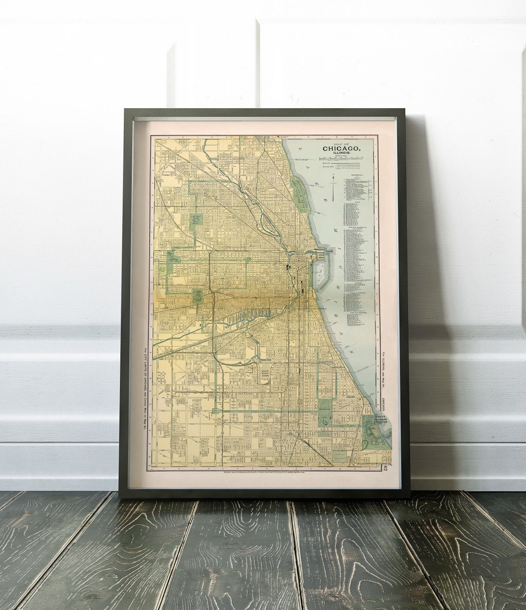 Chicago Vintage Map, Old Chicago Map, 1891 Antique Map of Chicago, Old ...