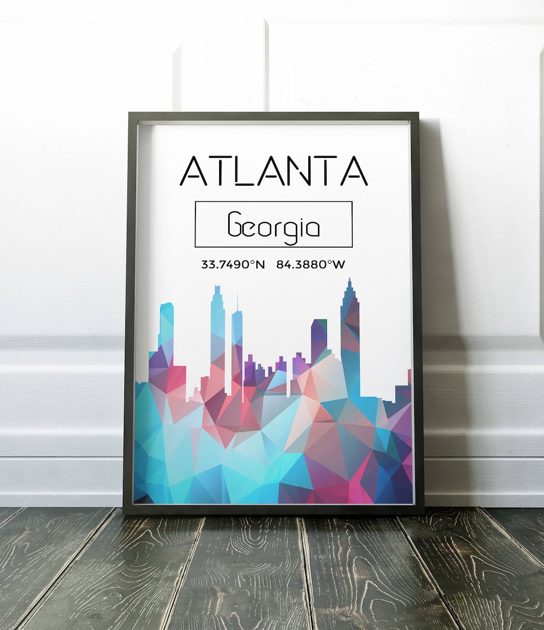 Atlanta Skyline Poster, Atlanta Polygonal Poster Atlanta Poster Atlanta ...