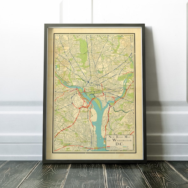 Washington Dc Map - Etsy