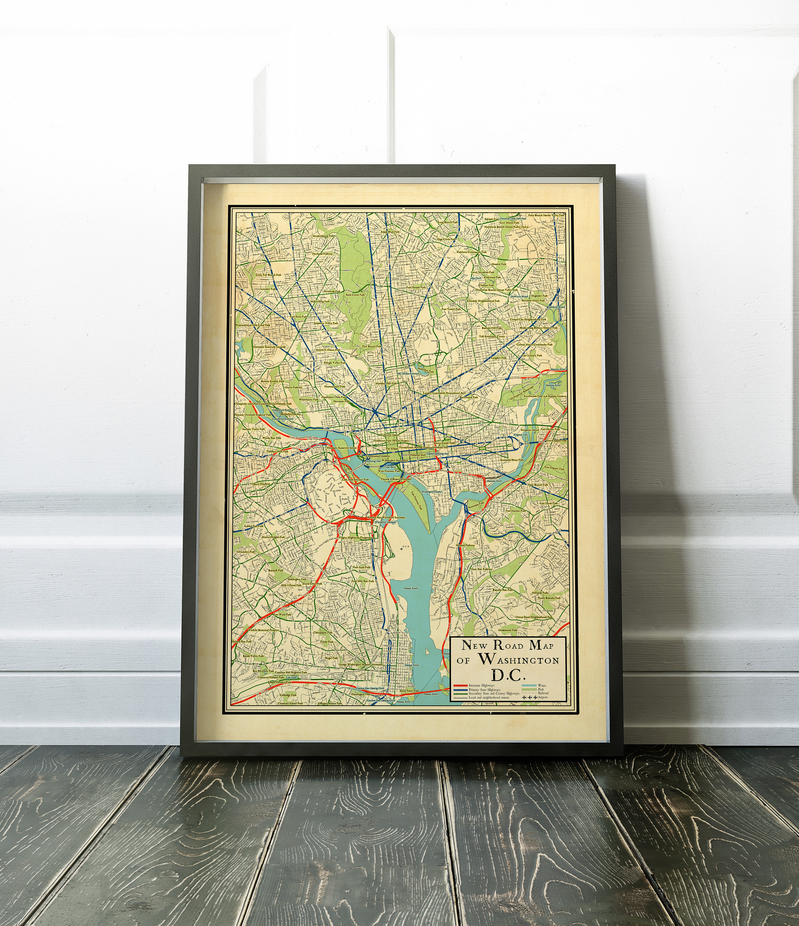 Vintage Retro Design Map of Washington DC Vintage Looking | Etsy