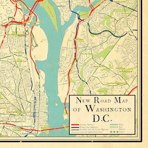 Vintage Retro Design Map of Washington DC, Vintage Looking Map ...
