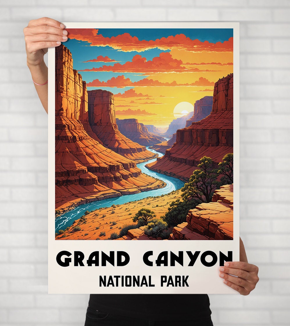 Grand Canyon National Park Poster, Grand Canyon Travel Poster, Arizona ...