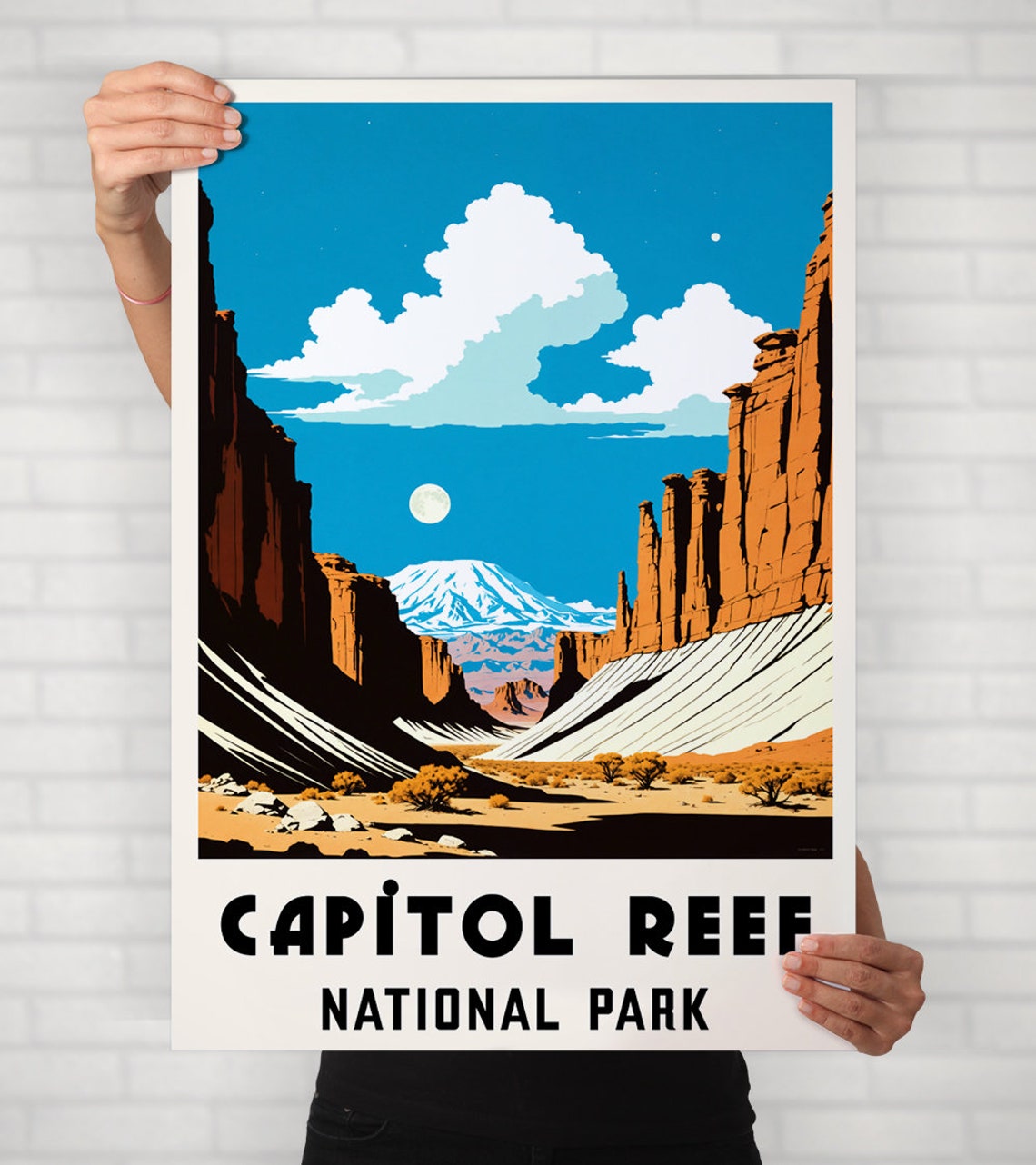 Capitol Reef National Park Poster, Capitol Reef Utah Travel Poster ...
