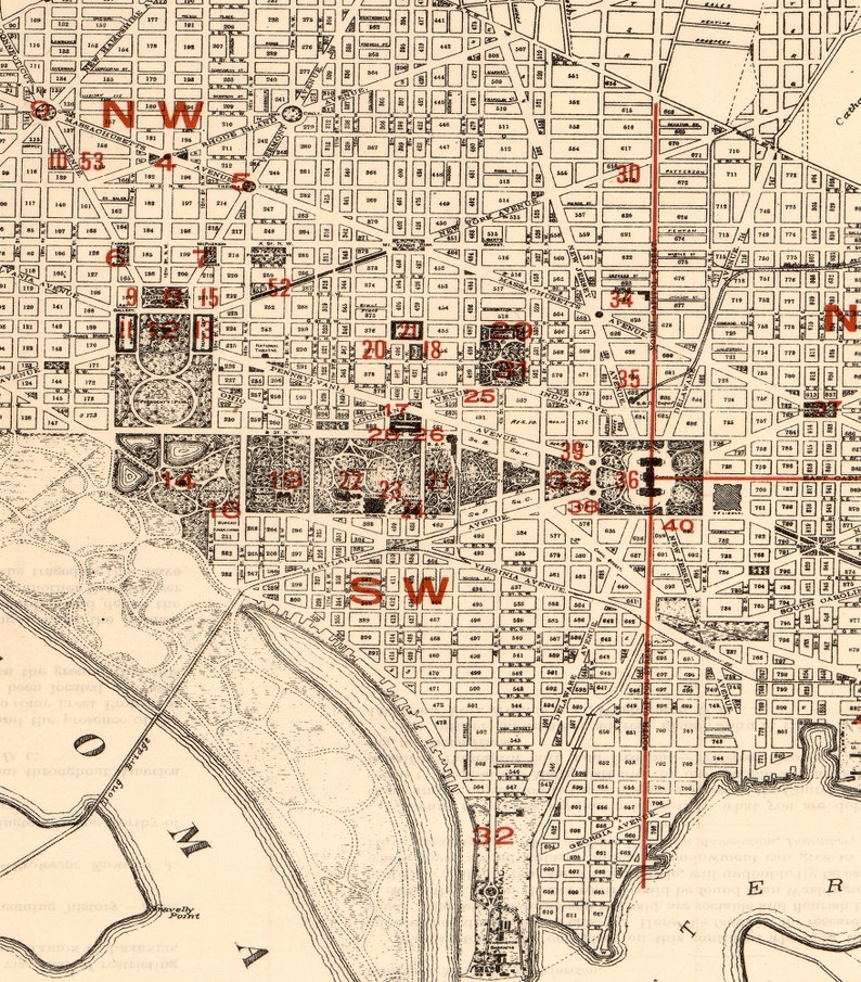 Old Map of Washington DC Vintage DC Map Antique Map of - Etsy Hong Kong