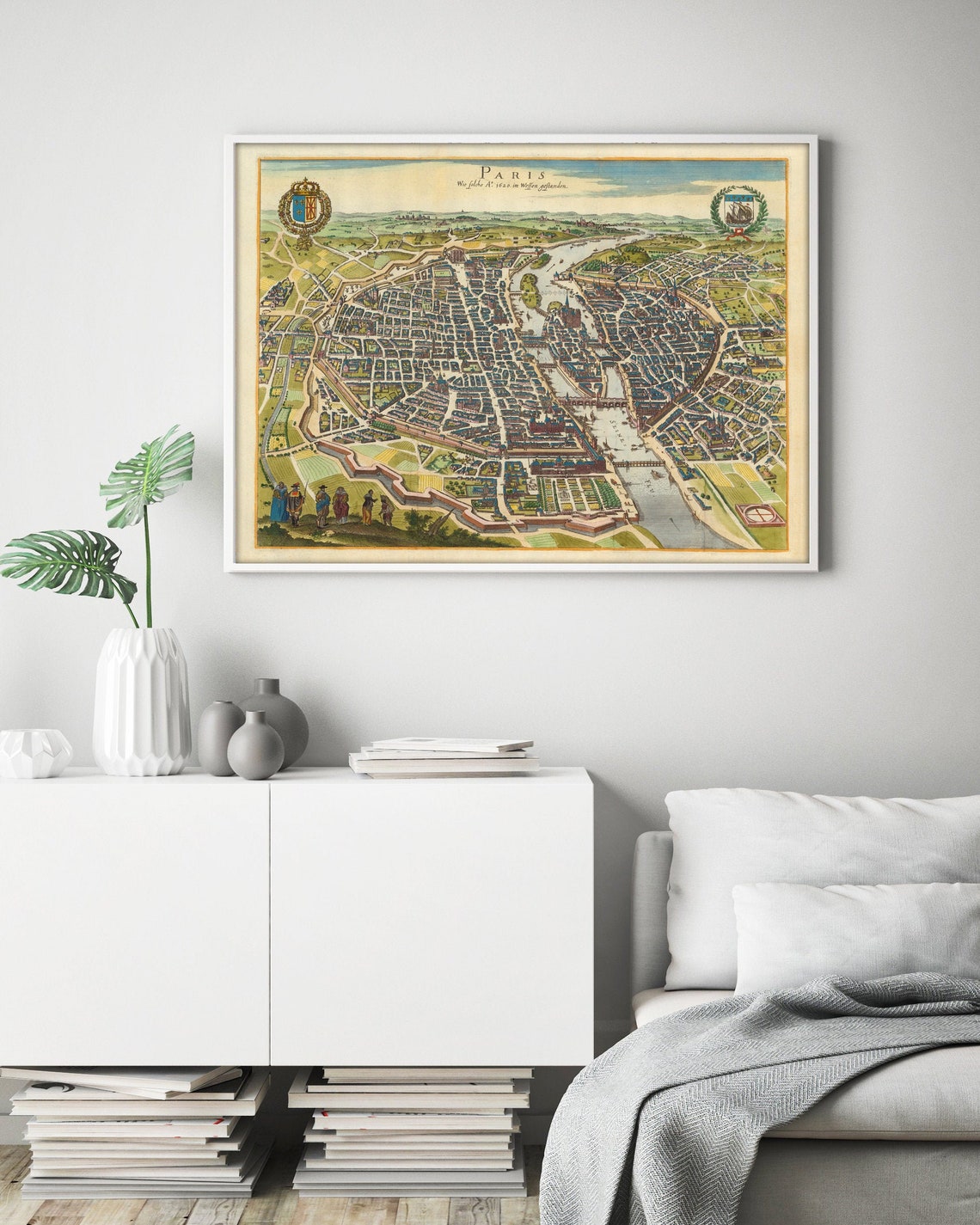 Old Map of Paris, France 1620 Antique Map of Paris, France Map, Retro ...