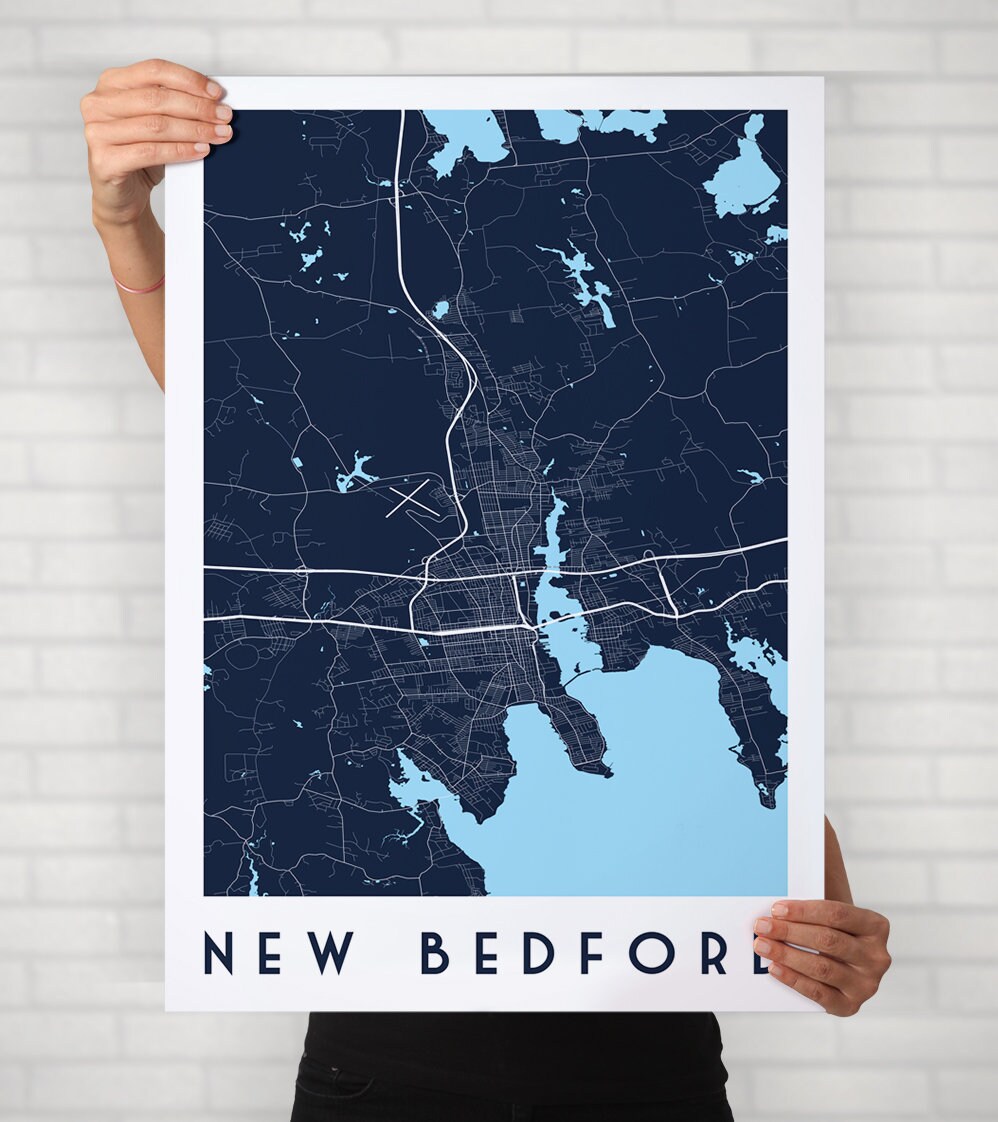 New Bedford Massachusetts Map Custom Map Print Personalized - Etsy