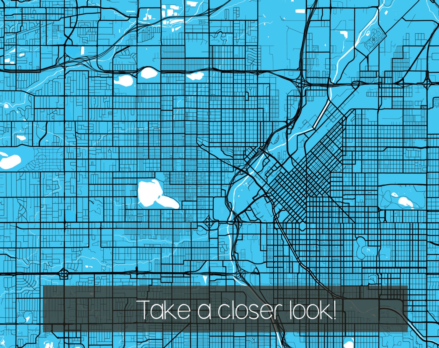 Denver Map Poster Denver Street Map Denver Street Grid Denver - Etsy