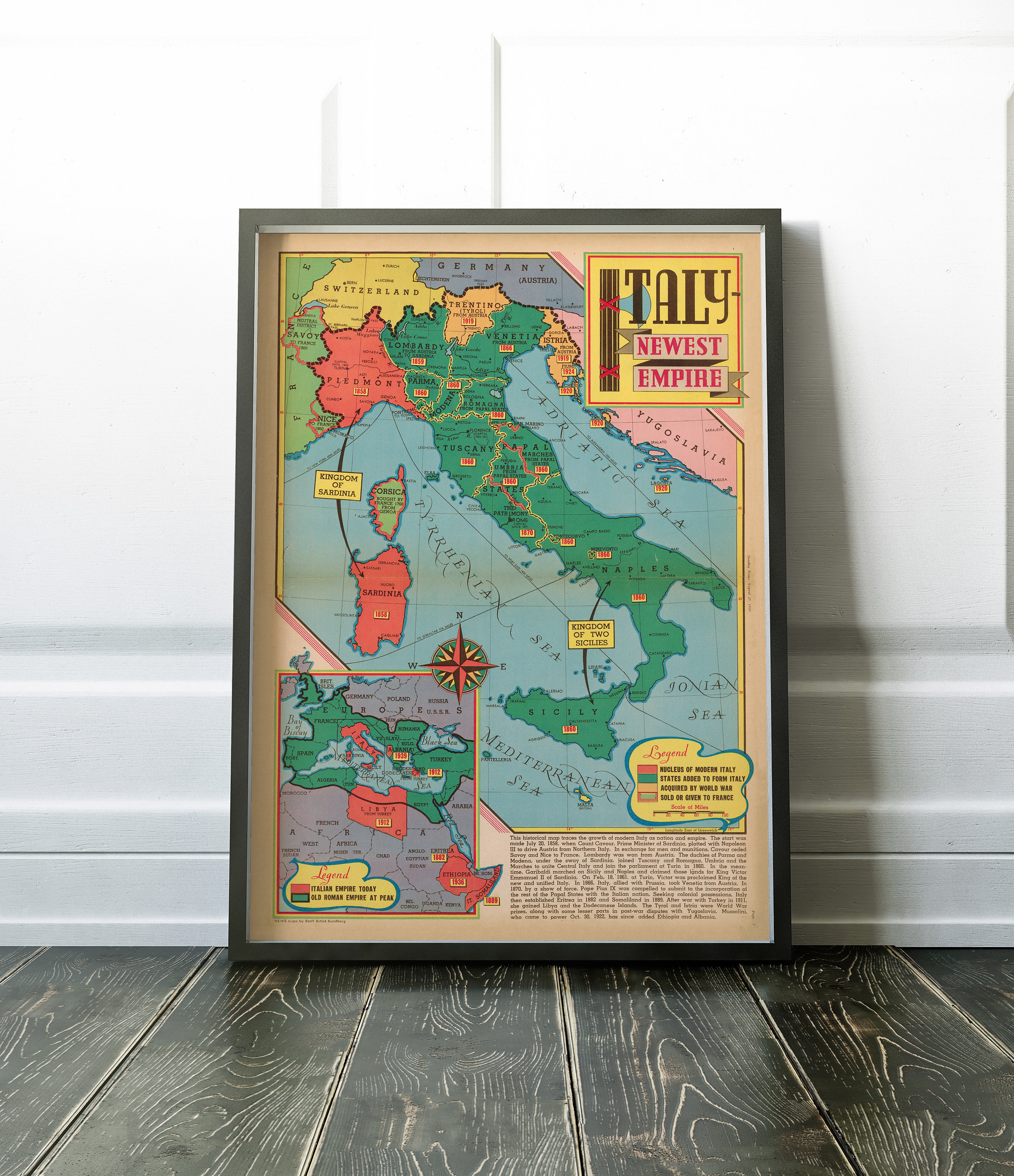 Old Map of Italy 1939 Antique Map of Italy Old World Map - Etsy