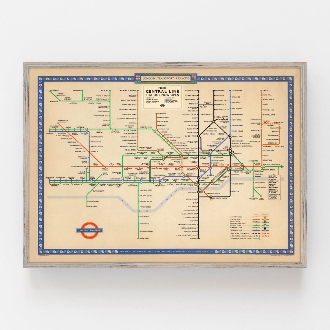 Old Map of London Underground System Vintage Underground Map - Etsy