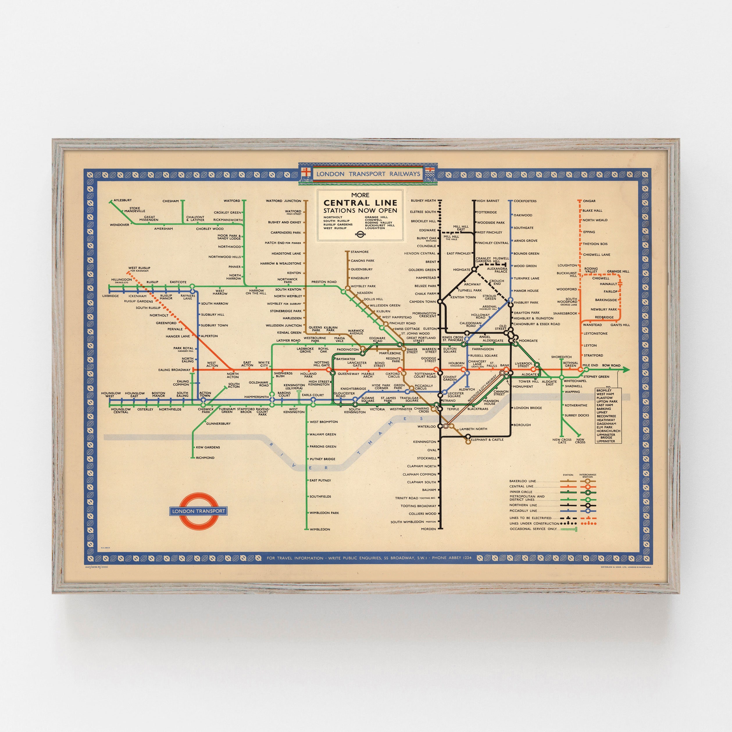 Old Map of London Underground System, Vintage Underground Map, Antique ...