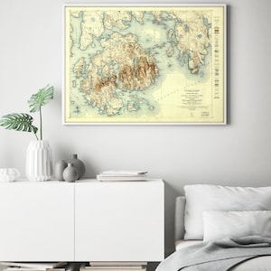 Old Map of Acadia National Park Published in 1931, Vintage Map, Antique ...