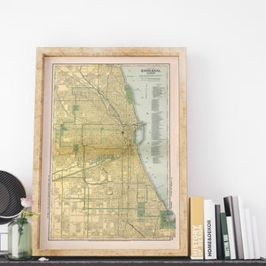 Chicago Vintage Map, Old Chicago Map, 1891 Antique Map of Chicago, Old ...