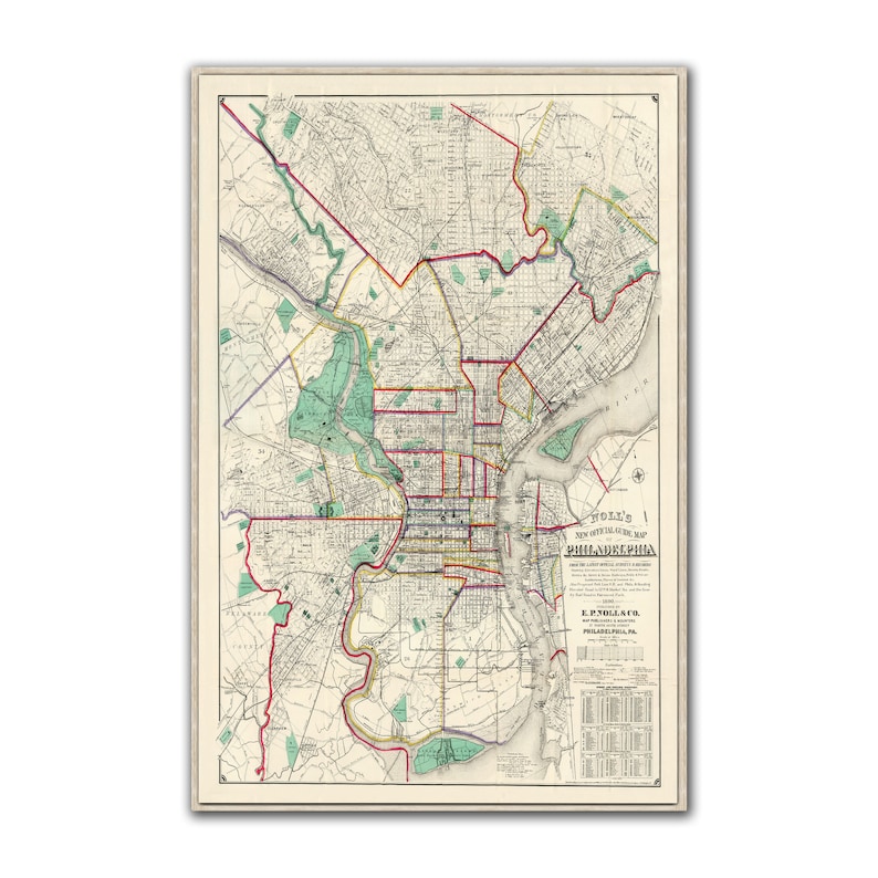 Philadelphia Vintage Map Old Philadelphia Map 1890 Antique - Etsy