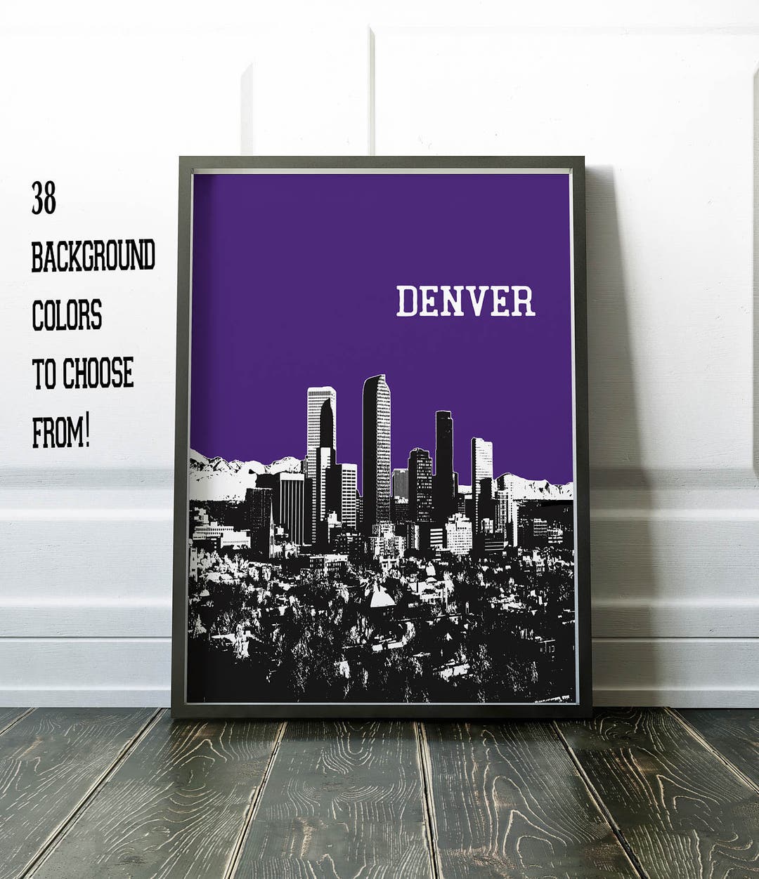Denver Skyline Print ,denver City Art, Denver Colorado Poster Denver ...