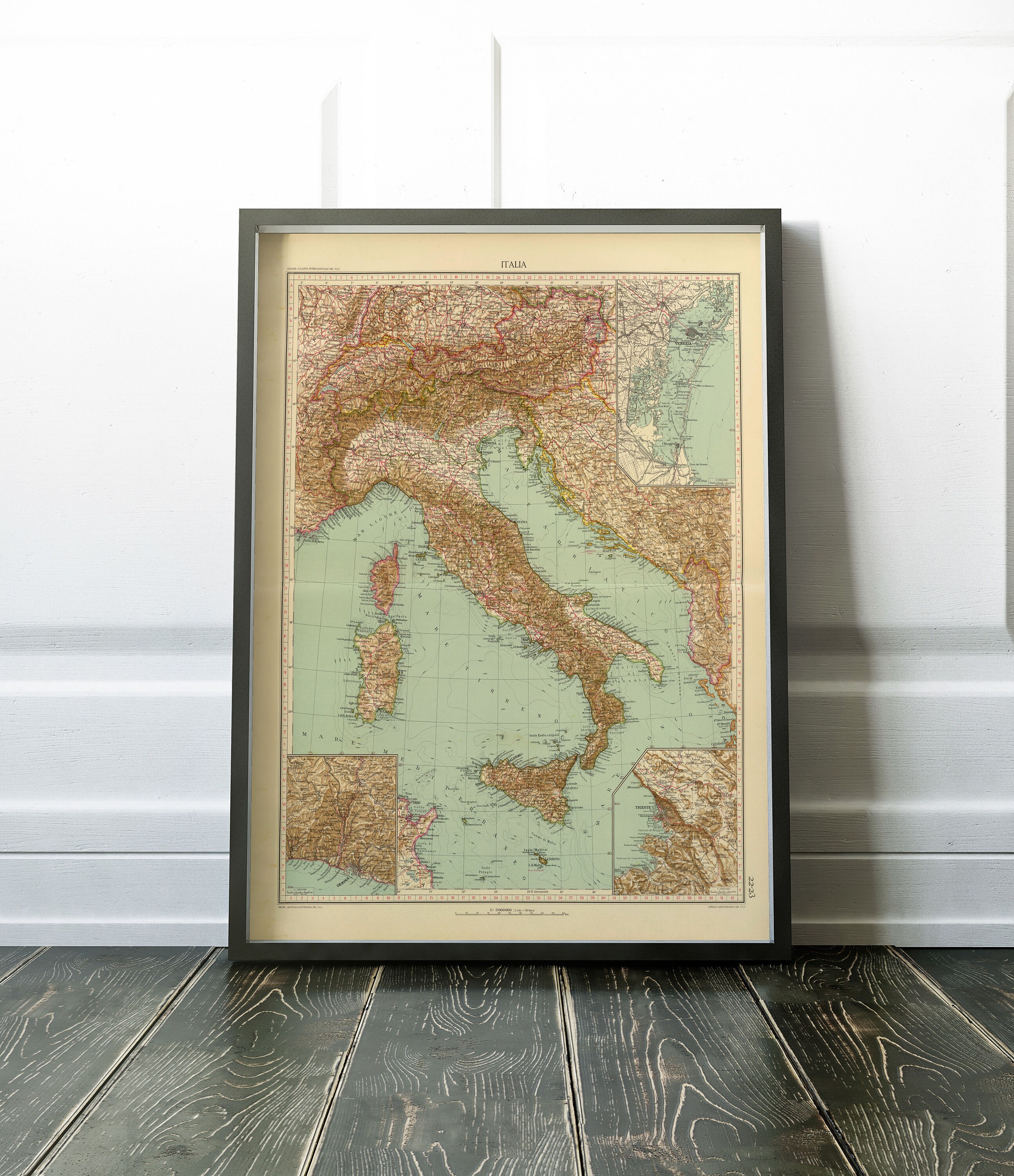 Old Map of Italy, 1929 Antique Map of Italy, Old World Map, Italia Gift ...