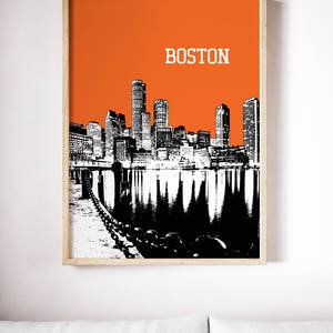 Boston Skyline Print , Boston City Art, Boston Ma Poster Boston City ...