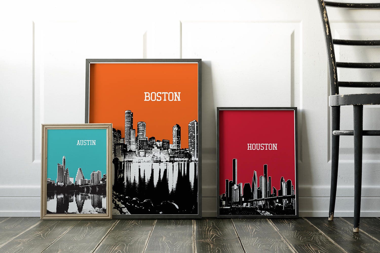 Boston Skyline Print Boston City Art Boston Ma Poster - Etsy