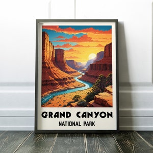Grand Canyon National Park Poster, Grand Canyon Travel Poster, Arizona ...
