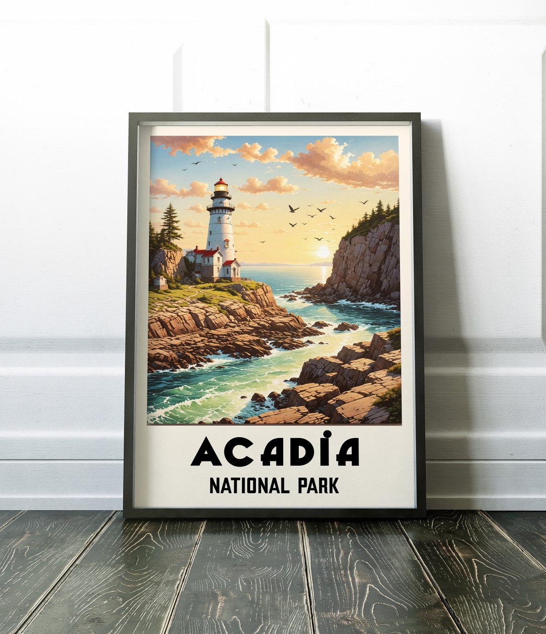 Acadia National Park Poster, Acadia Maine Travel Poster, Hiking Print ...