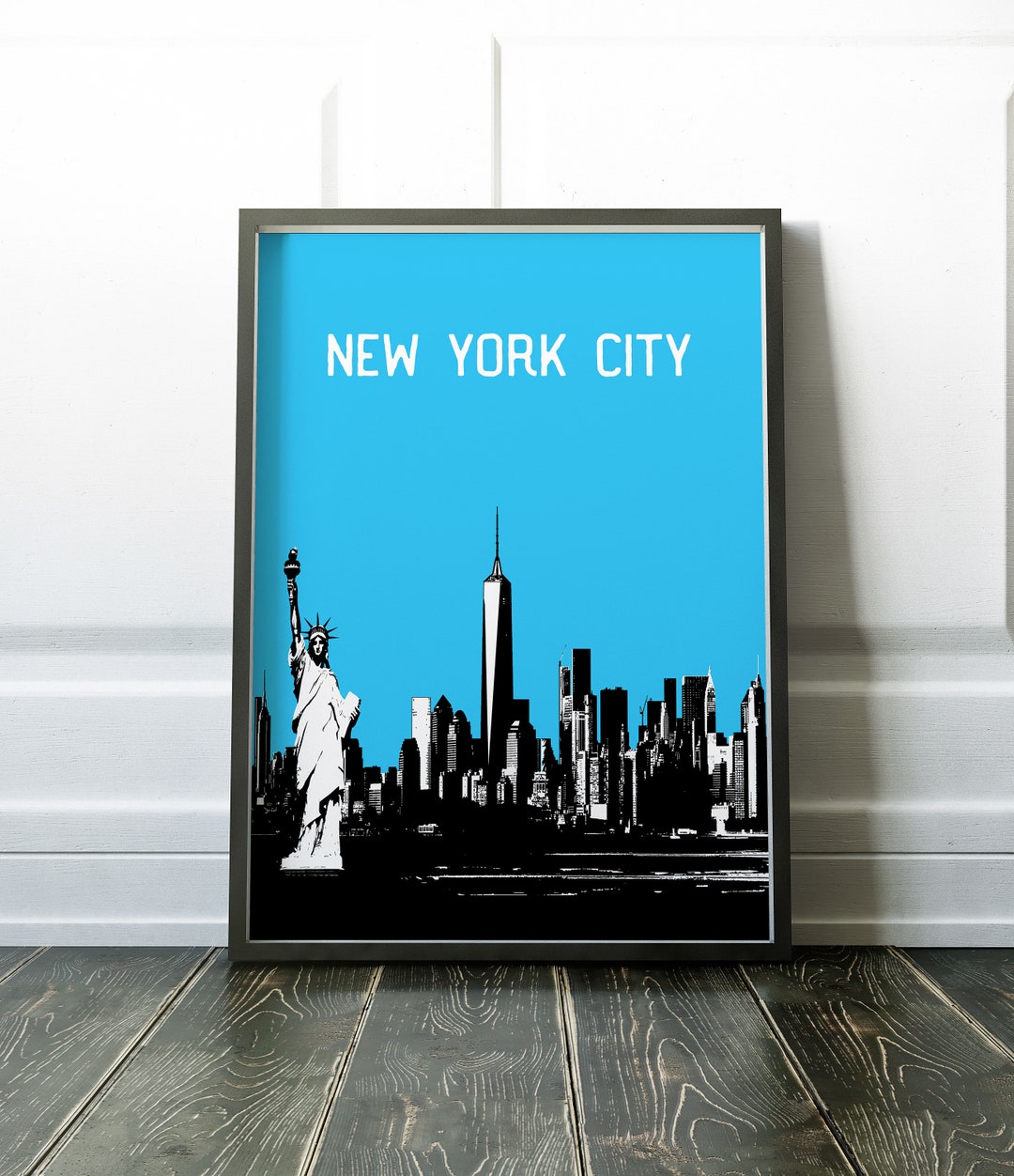 New York City Skyline Poster, NYC City Art Manhatan View Poster NY City ...