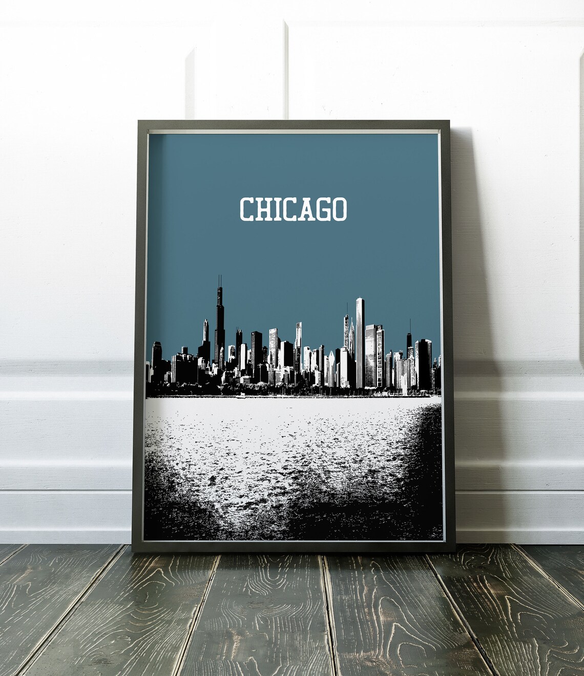 Chicago Skyline Print chicago City Art Chicago Illinois - Etsy